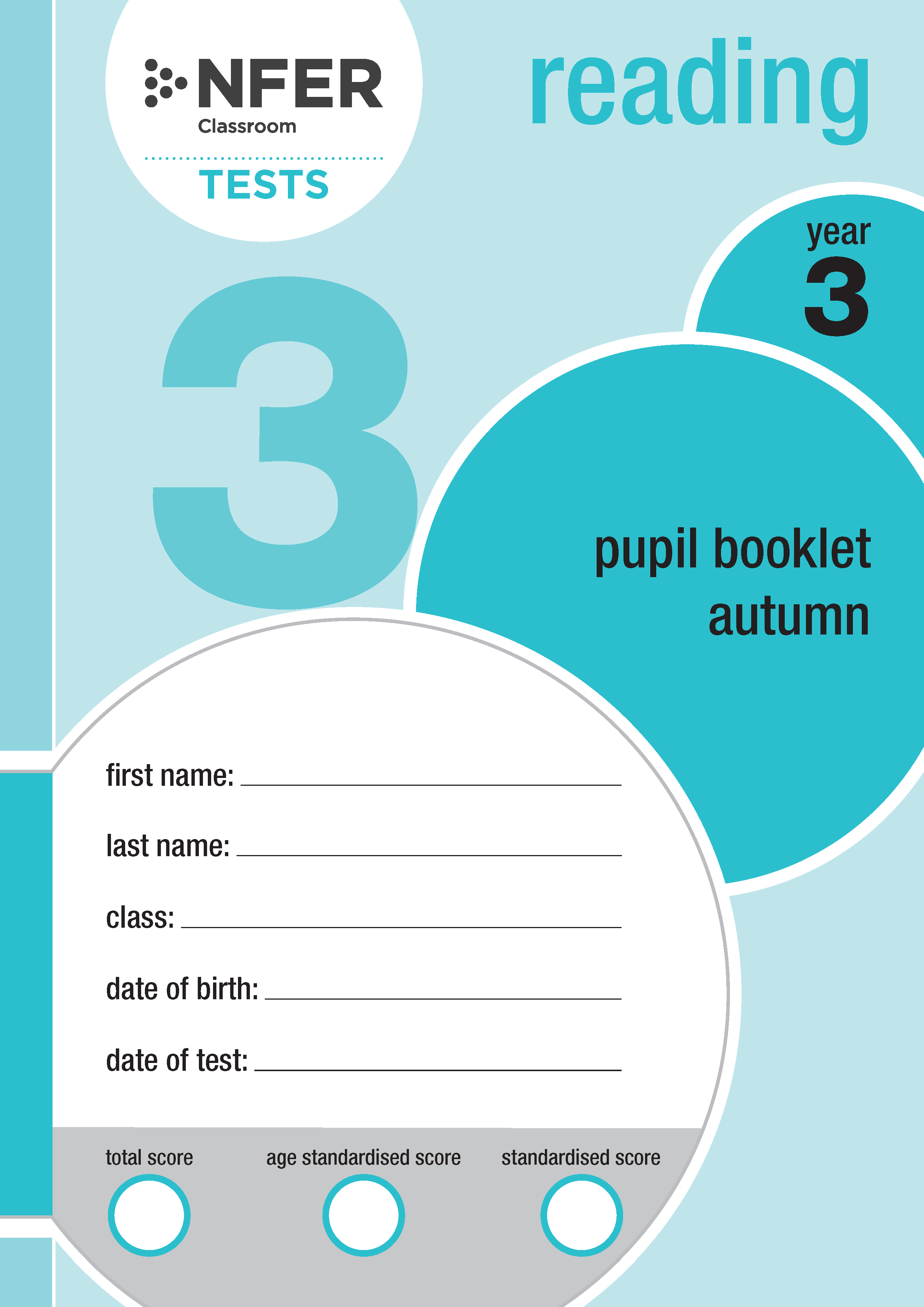 Year 3 Autumn Reading pupil answer booklet pack - NFER