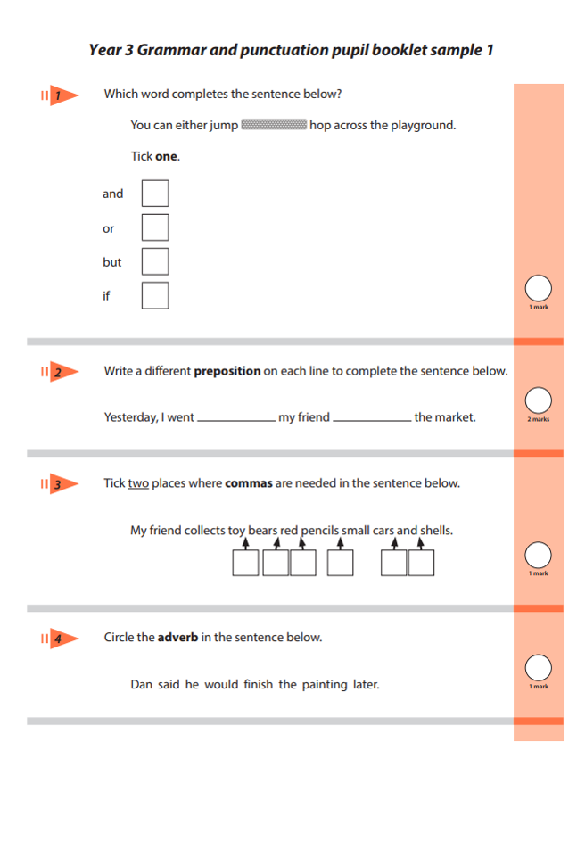 Year 3 Spring Grammar and punctuation pupil booklet pack - NFER