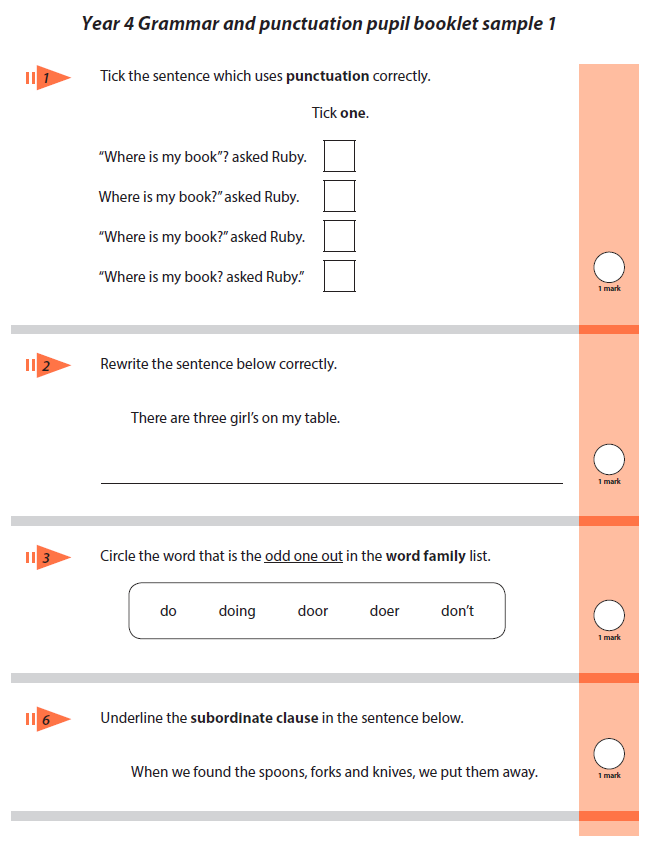 Year 4 Autumn Grammar and punctuation pupil booklet pack - NFER