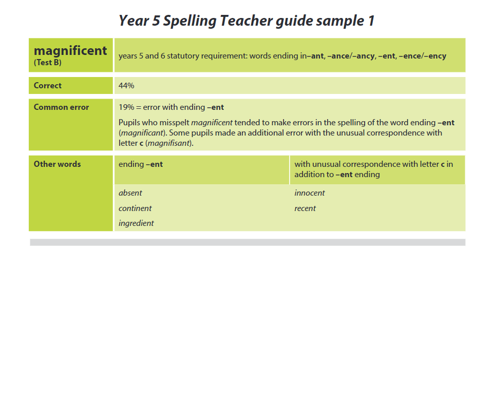 Year 5 Spelling Teacher guide - NFER