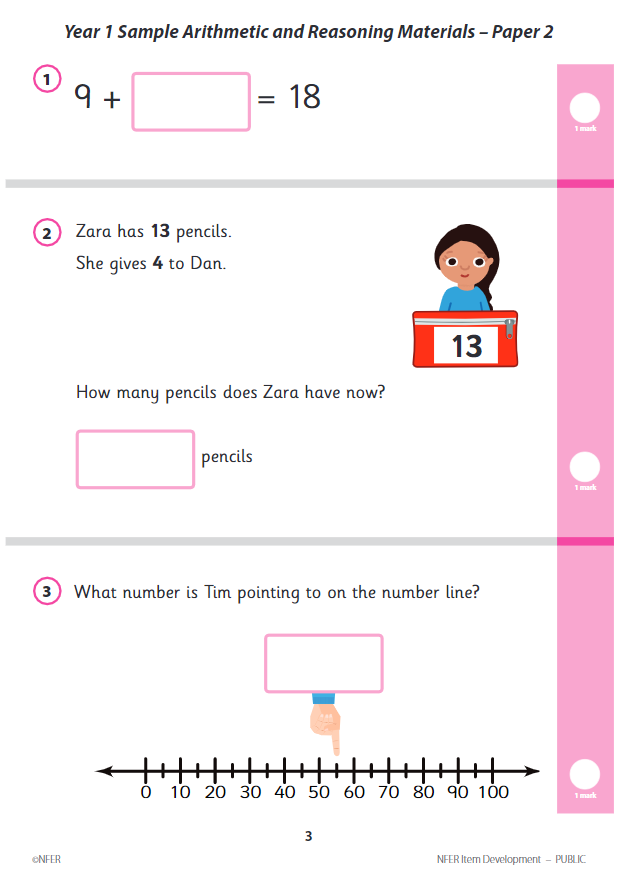 Year 1 Summer Maths paper 2 pupil booklet pack - NFER
