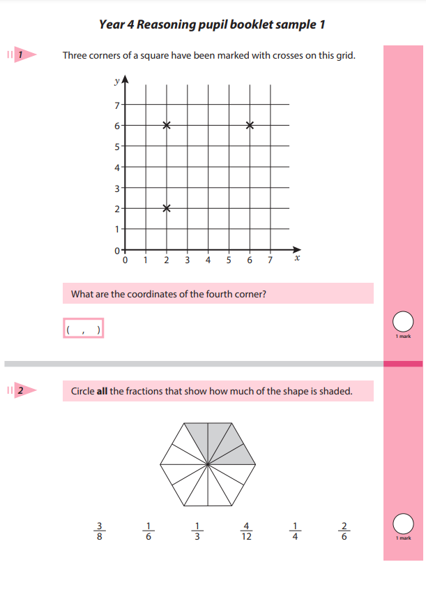 Year 4 Summer Maths test 1 reasoning pupil booklet pack - NFER