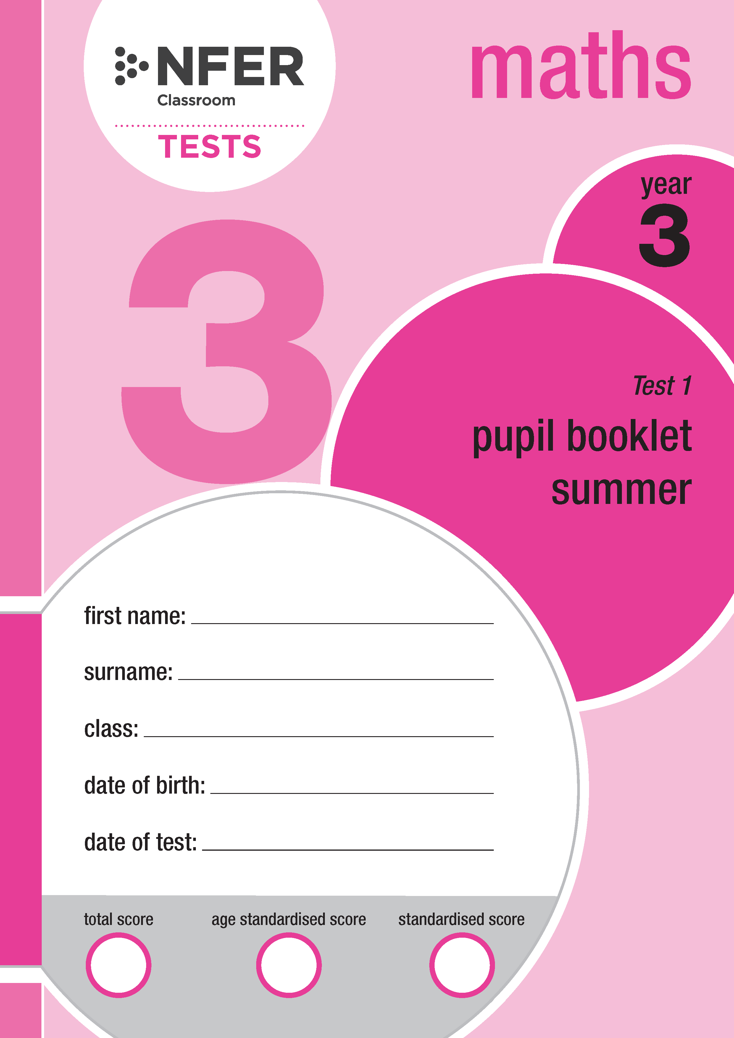 Year 3 Summer Maths test 1 reasoning pupil booklet pack - NFER
