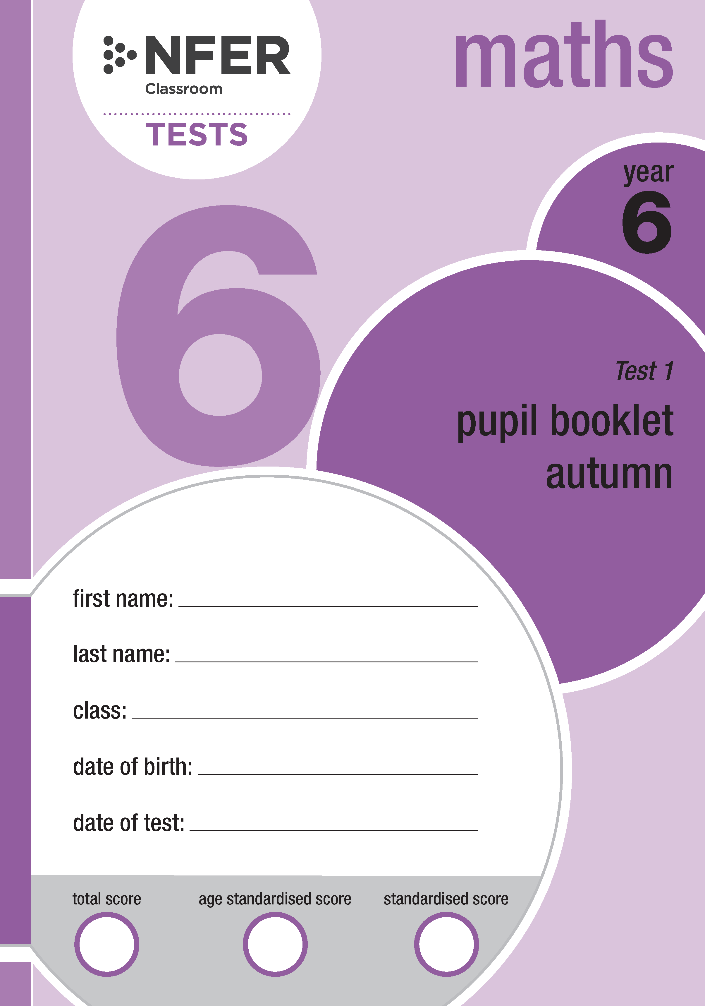 Year 6 Autumn Maths test 1 reasoning pupil booklet pack - NFER